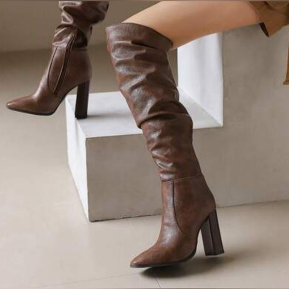 Express | Shoes | Nwot Express Over The Knee Boots Long Boots Past The Knee Brown | Poshmark